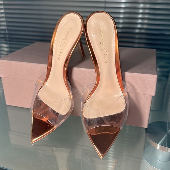 Gianvito Rossi | Shoes | Gianvitto Rossi Plexi Clear Metallic Mango ...